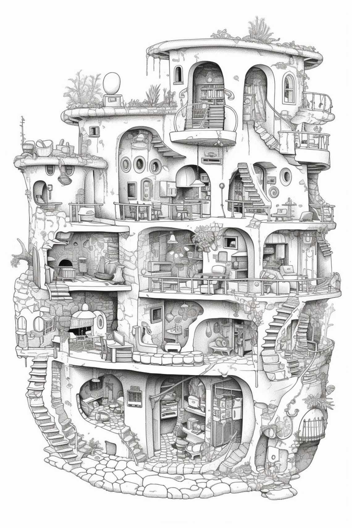 Whimsical Homes Coloring Book - Etsy