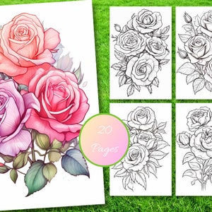 Roses Coloring Book - Etsy