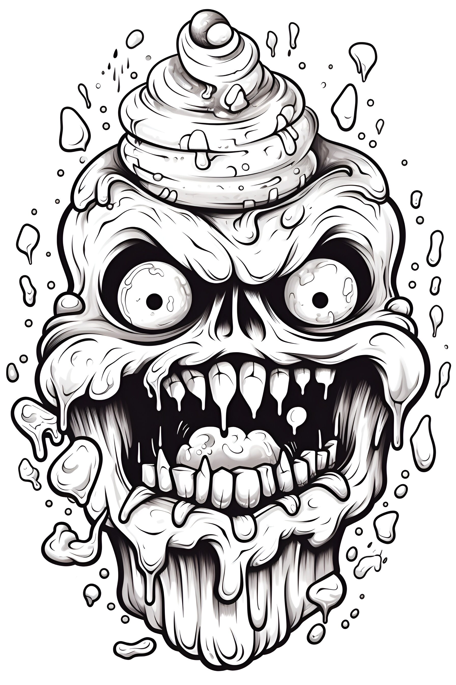 Evil Candy Coloring Book, Scary & Cute Coloring Pages - Etsy