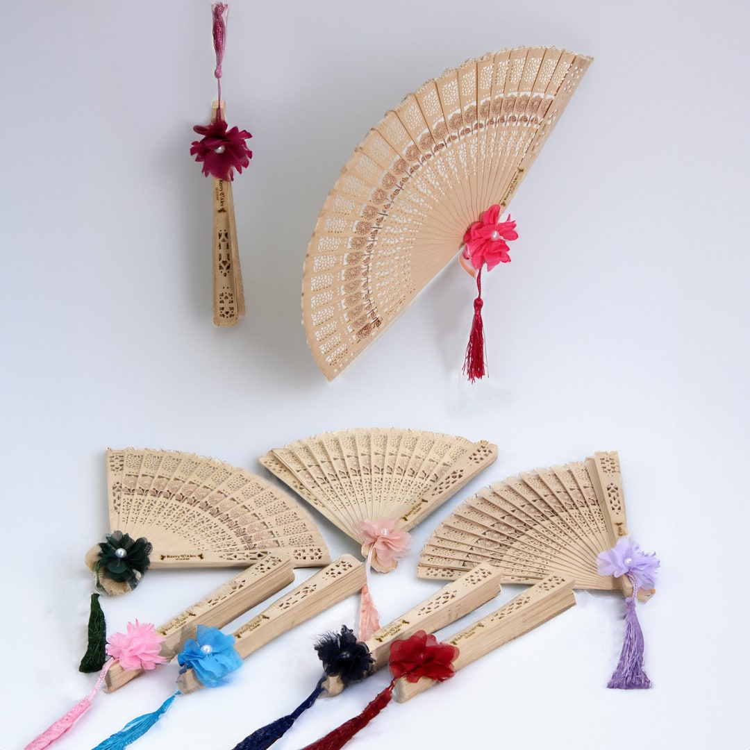 Bulk Personalized Hand Fan Favors, Wooden Fans, Engraved Hand Fan ...