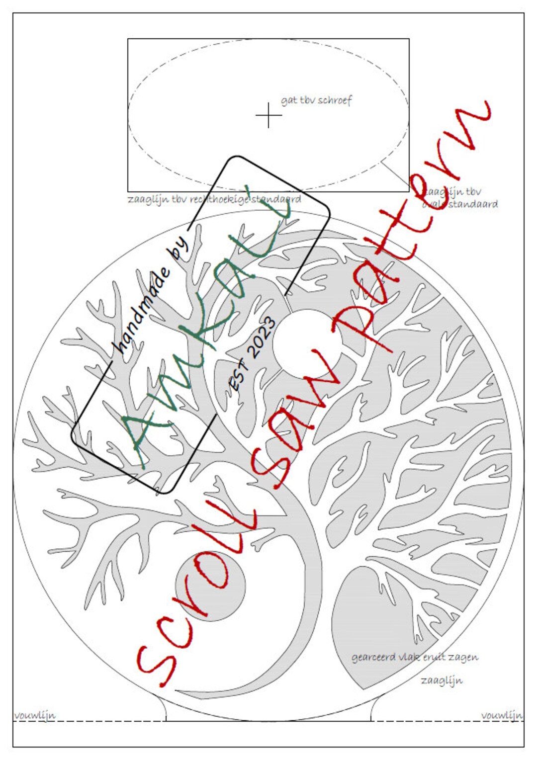 Scrollsaw Pattern, Wooden Tree of Life, Yin Yang, Wall Decoration ...