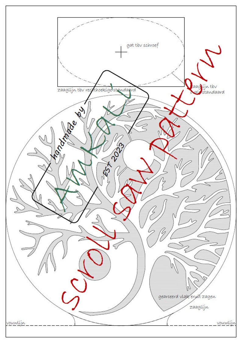 Scrollsaw Pattern, Wooden Tree of Life, Yin Yang, Wall Decoration ...