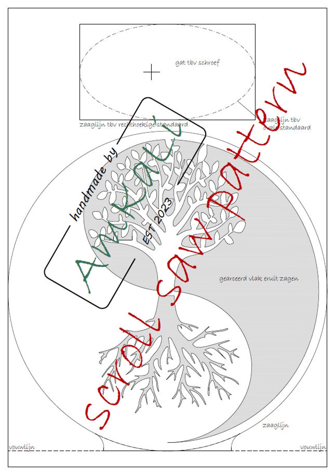 Scrollsaw Pattern, Wooden Tree of Life, Yin Yang, Wall Decoration ...