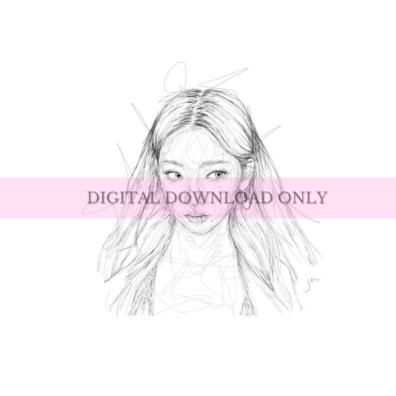 Custom Line Drawing From Photo, Scribble Art, Kpop Fanart, Personalized ...