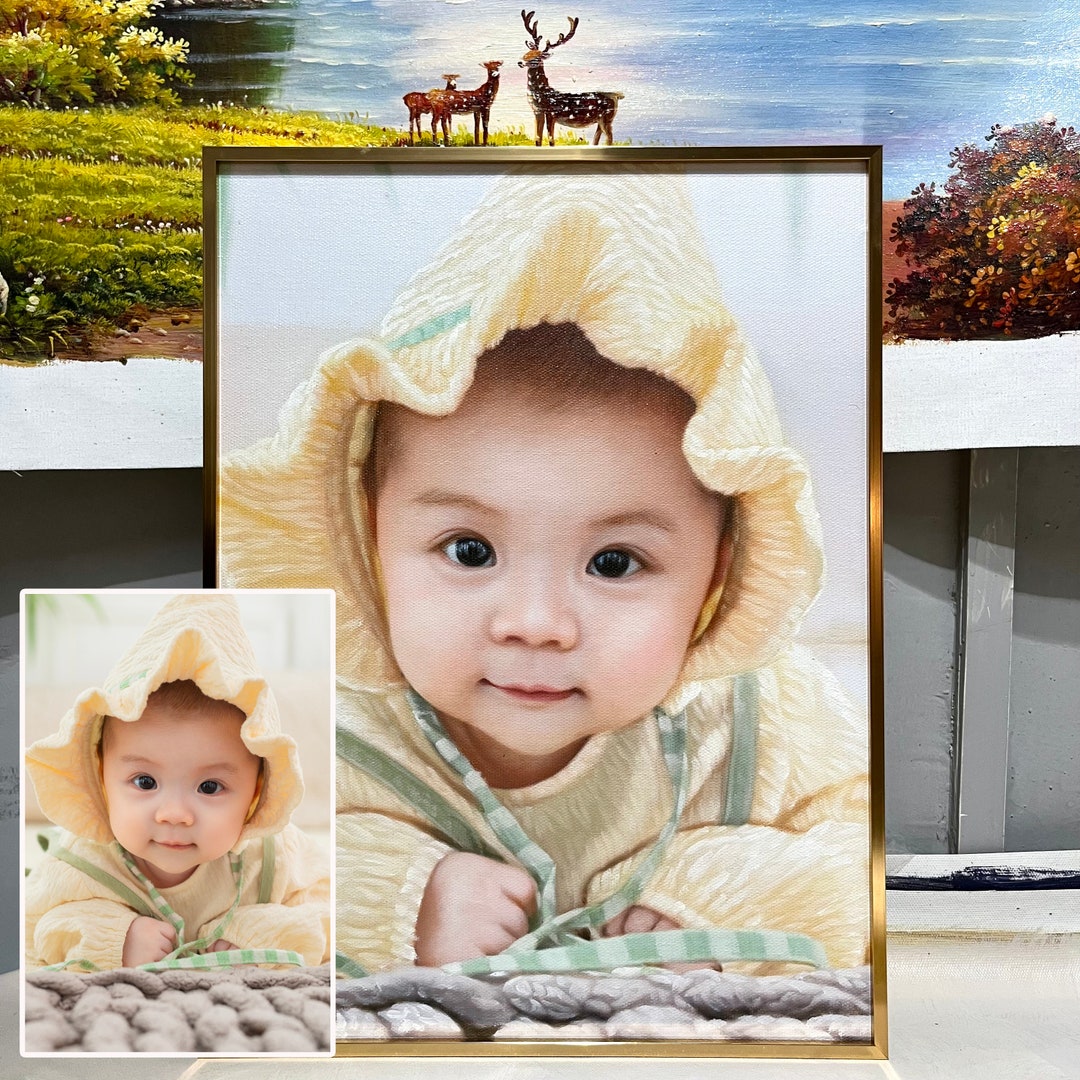 Christmas Custom Portrait Painting From Photo, Commission Oil Portrait ...