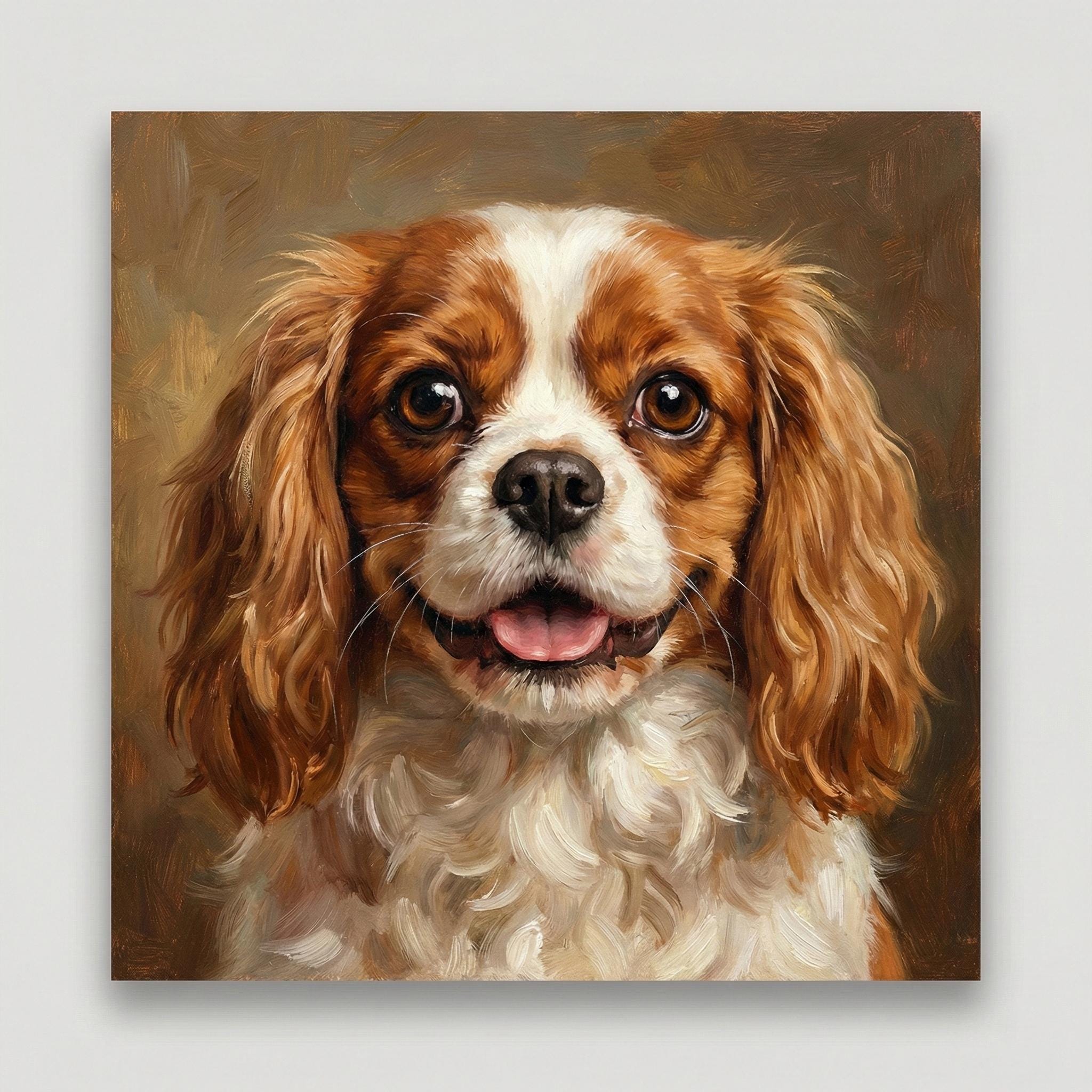 Hand Painted Custom Dog Portrait, Framed Oil Painting on Canvas - Etsy