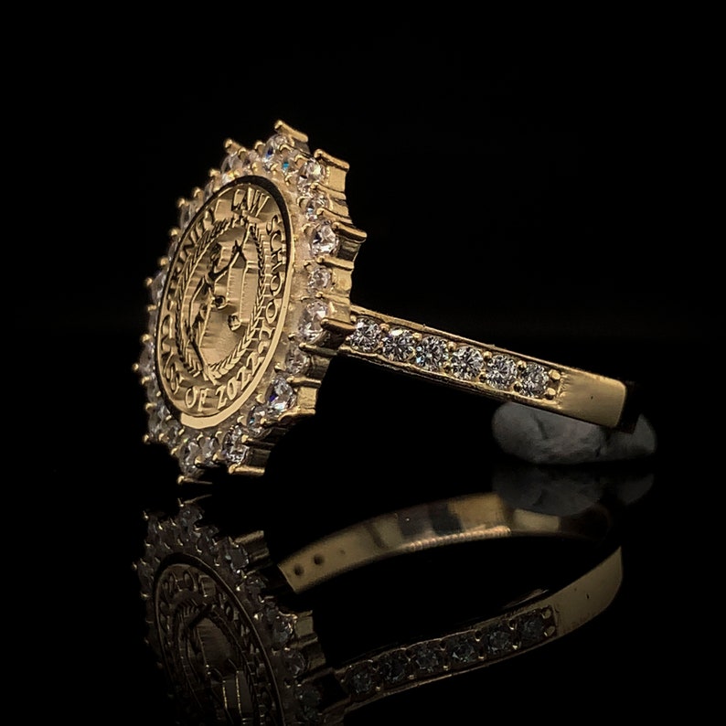 14k Gold Custom College Class Ring College Ring High School - Etsy