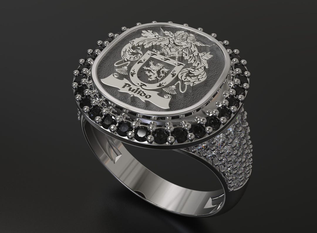 Personalized Family Crest Signet Ring, Coat of Arms Ring, Family Crest ...