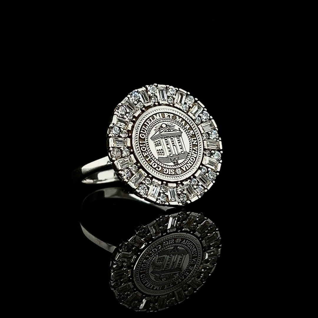Personalized College Class Ring Silver, Custom Engraved College Class ...
