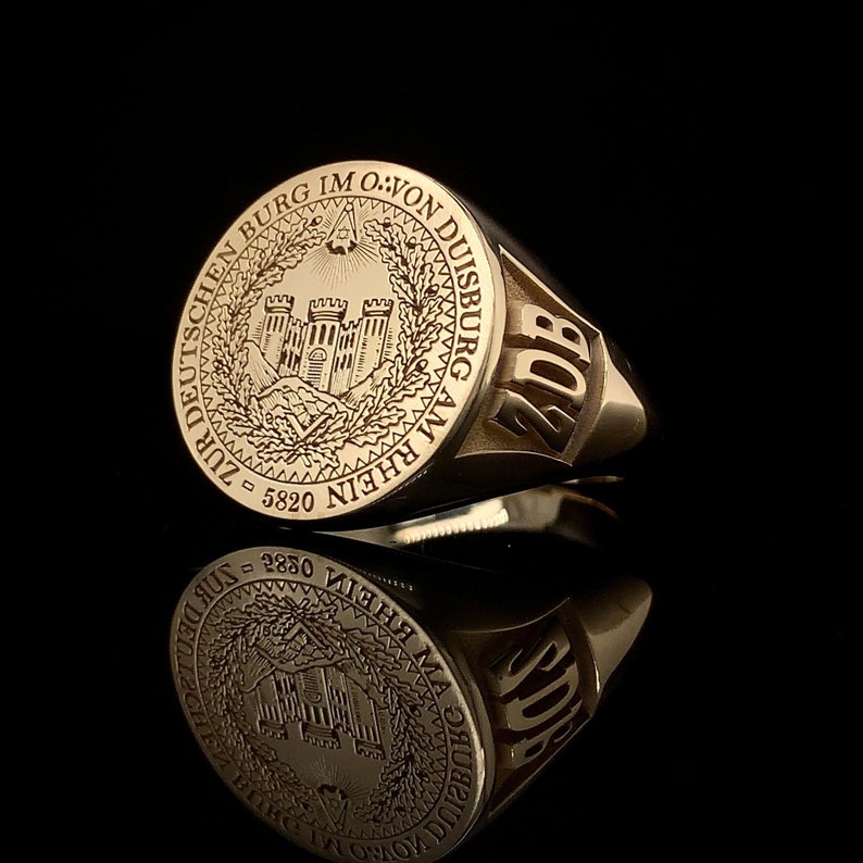 Gold Family Crest Signet Ring, Family Rings, Gold Signet Ring, Coat of ...