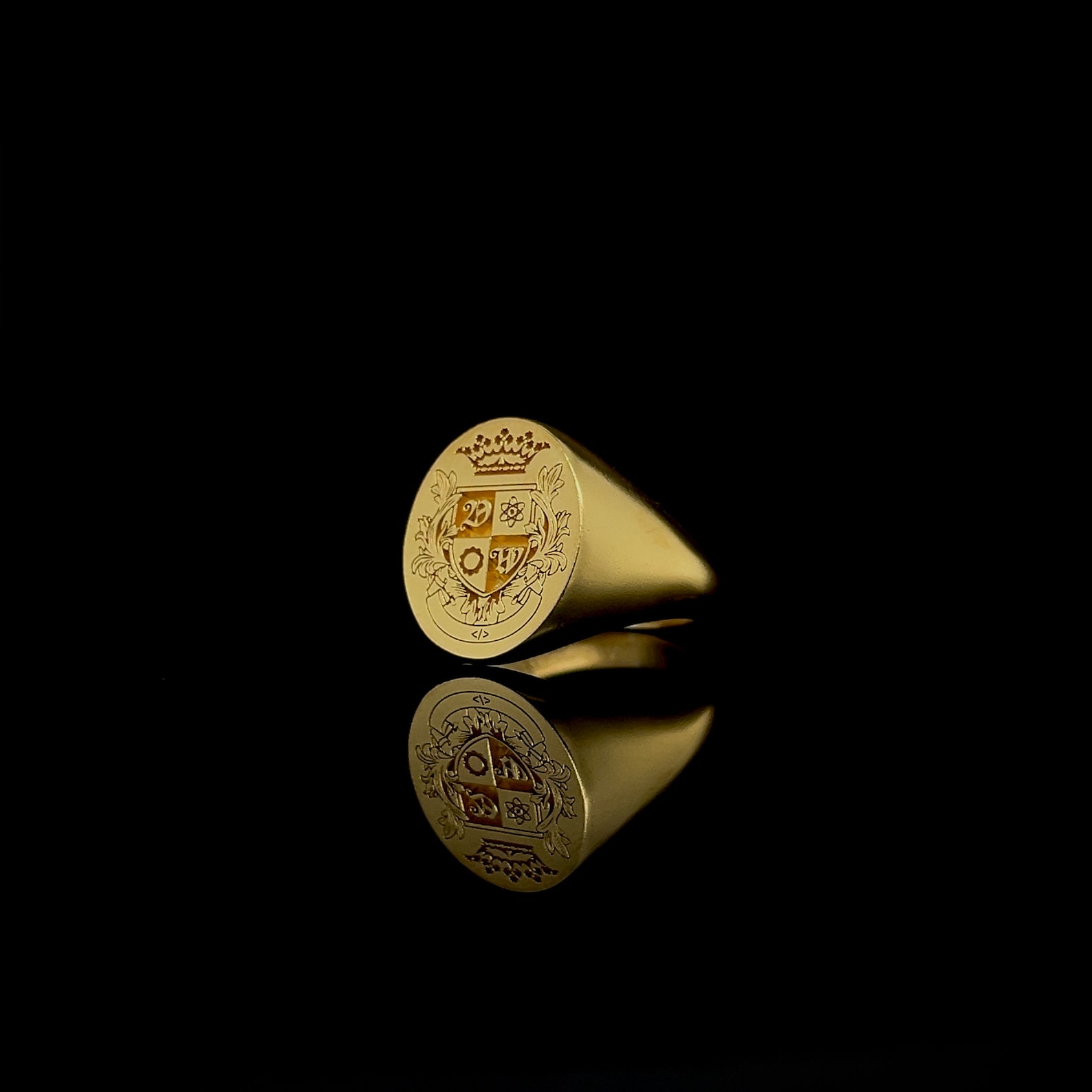 Gold Family Crest Signet Ring, Family Rings, Gold Signet Ring, Coat of ...
