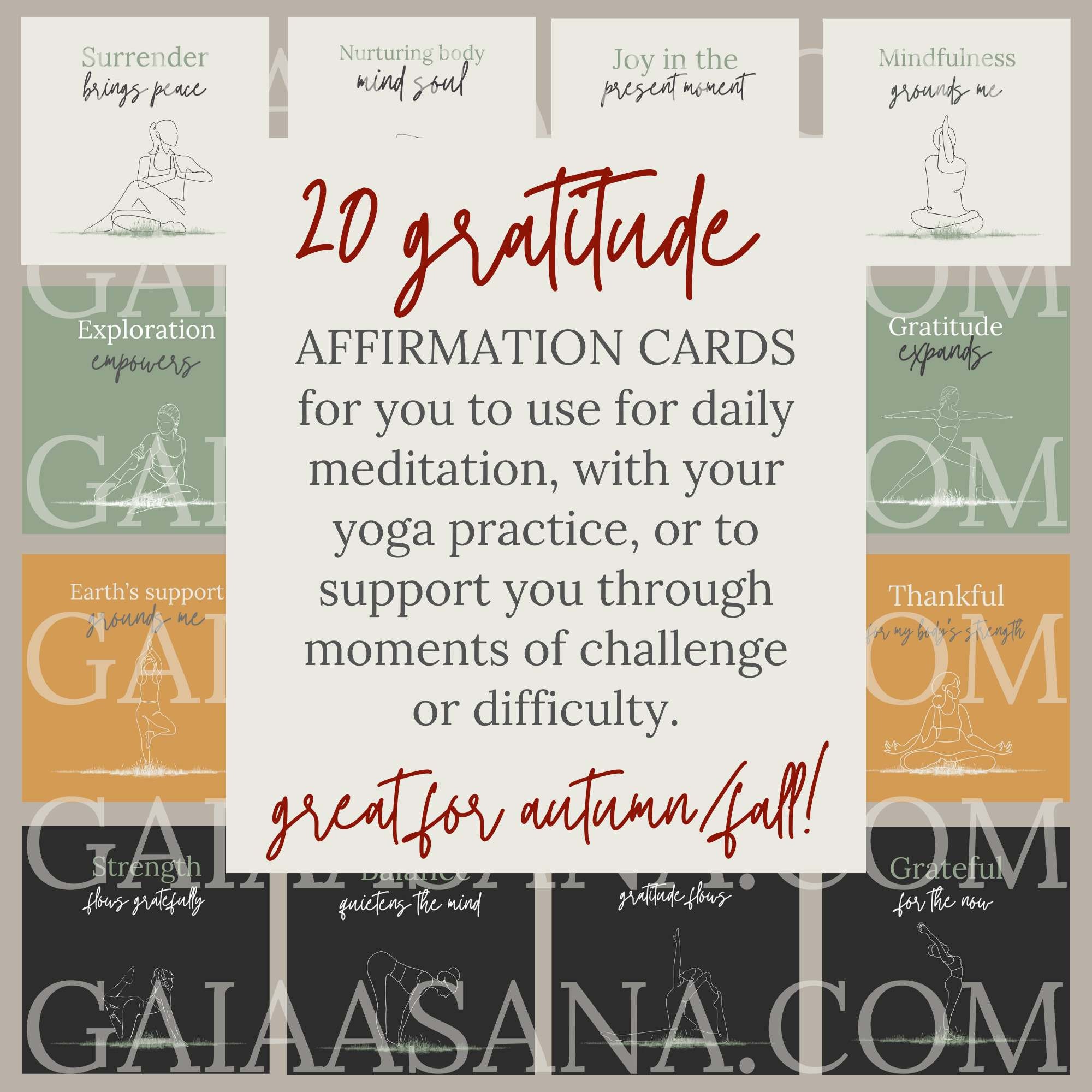 Gratitude Affirmations Digital Download Autumn Wellbeing Cards Personal ...