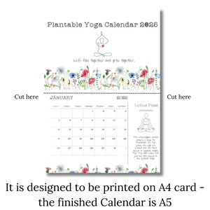 Yoga Calendar Digital Download Yogi Calendar Diy Make Your Own Calendar ...