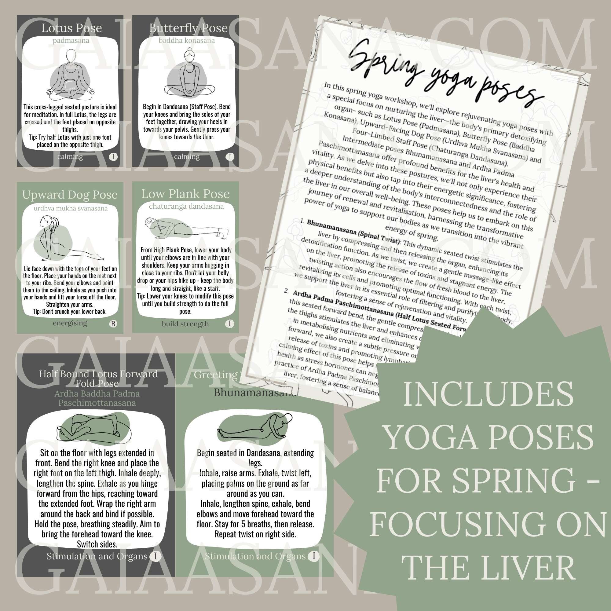 Spring Yoga Workshop Digital Download Yoga Sequence Cards Deck Yoga ...