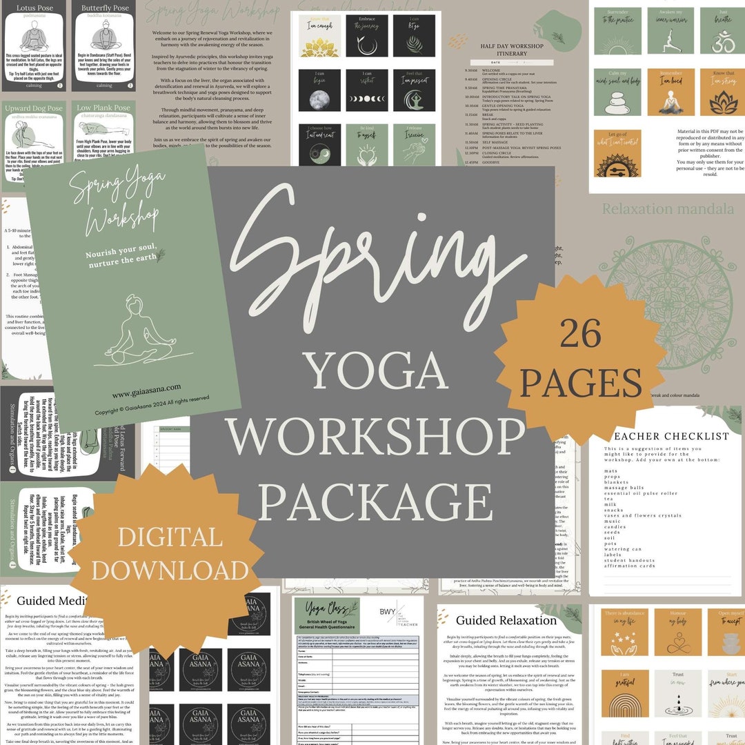 Spring Yoga Workshop Digital Download Yoga Sequence Cards Deck Yoga ...