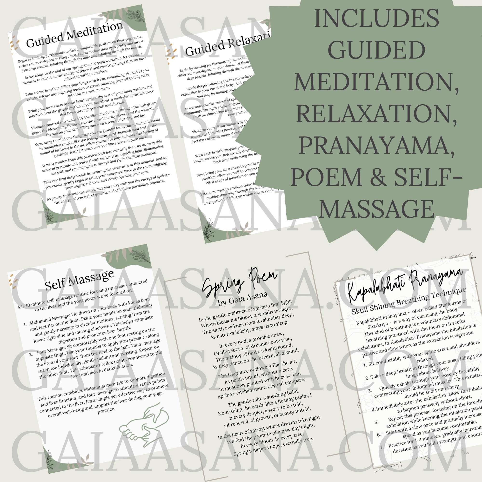 Spring Yoga Workshop Digital Download Yoga Sequence Cards Deck Yoga ...