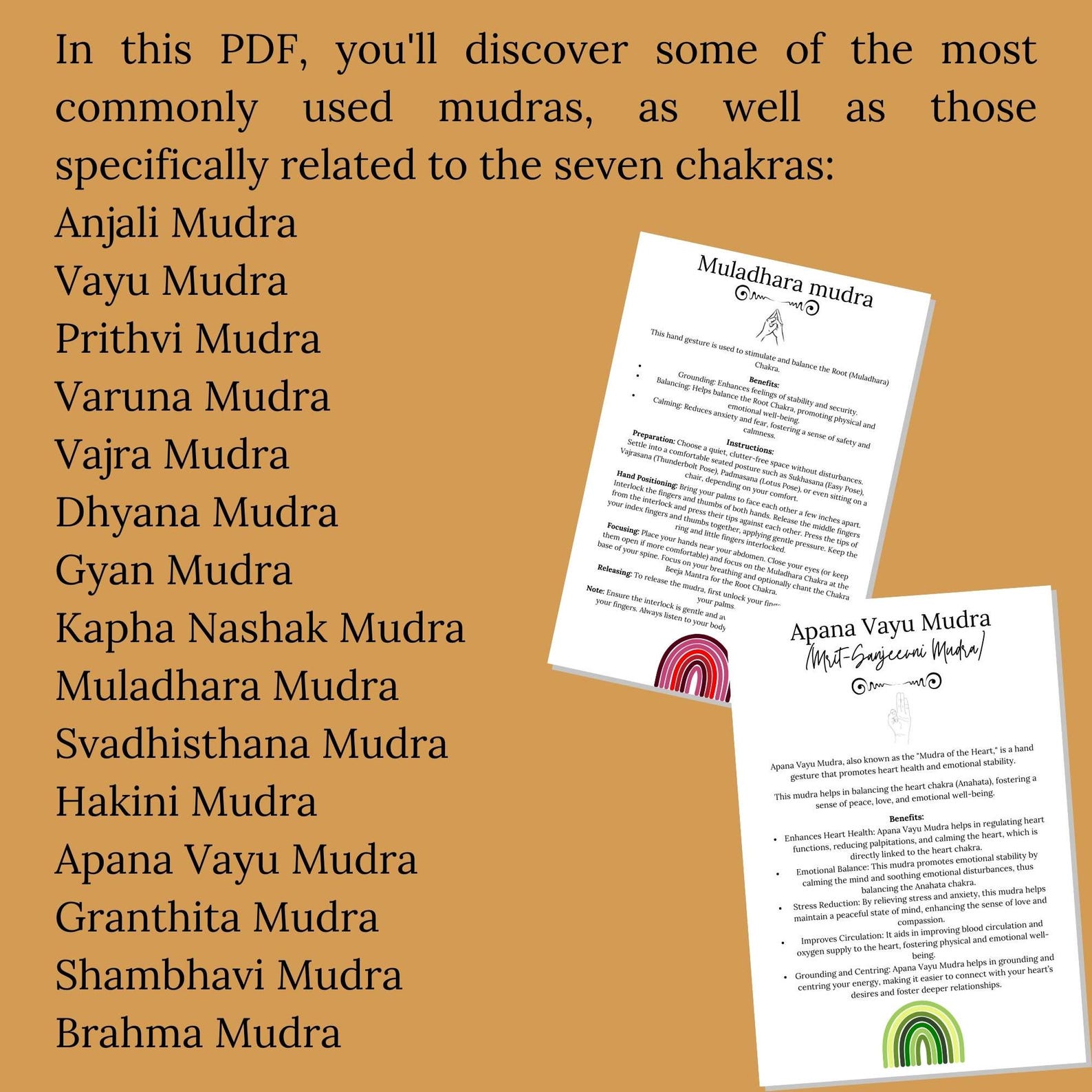 Mudra Guidebook Mudras for Somatic Yoga Mudras Meaning Mudras Hand ...