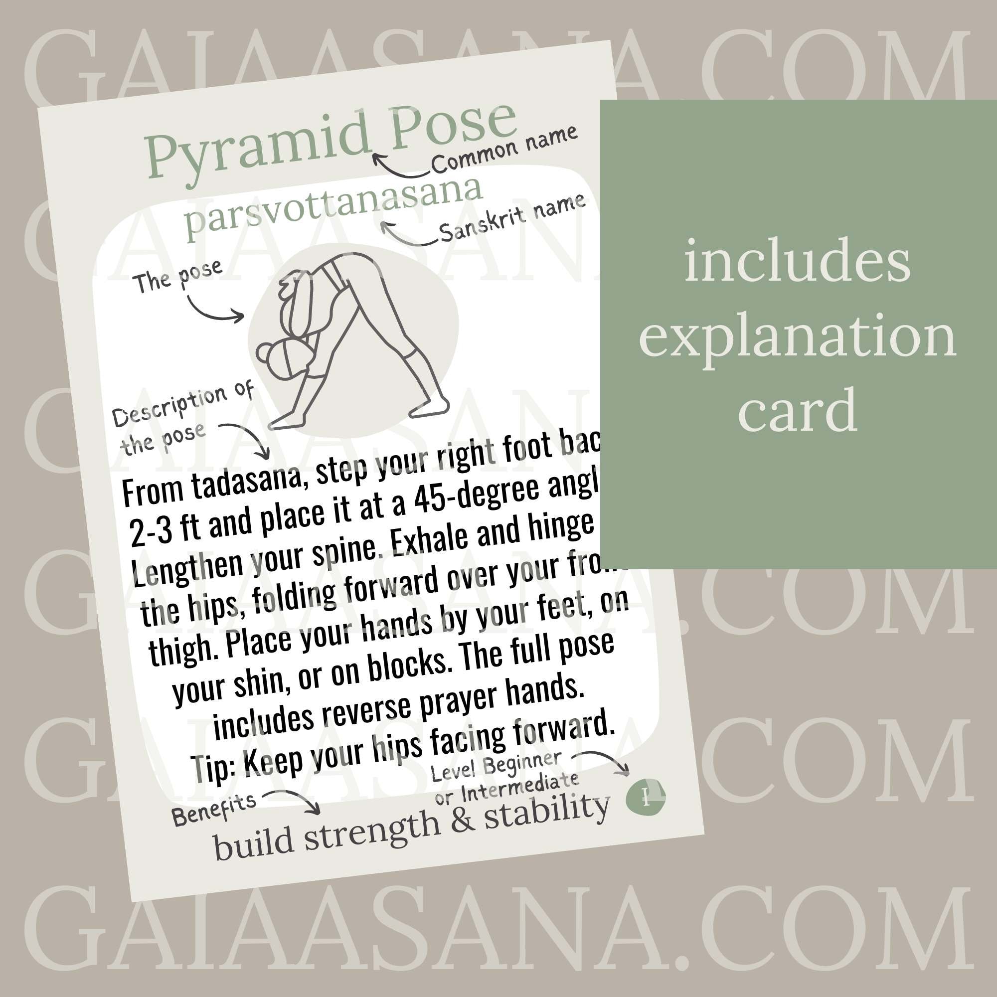 Yoga Pose Cards Digital Download Yoga Sequence Cards Hatha Yoga Card ...
