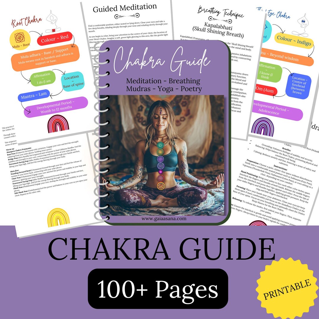Chakra Guide Printable Chakra Meditation Digital Download Chakra Poster ...