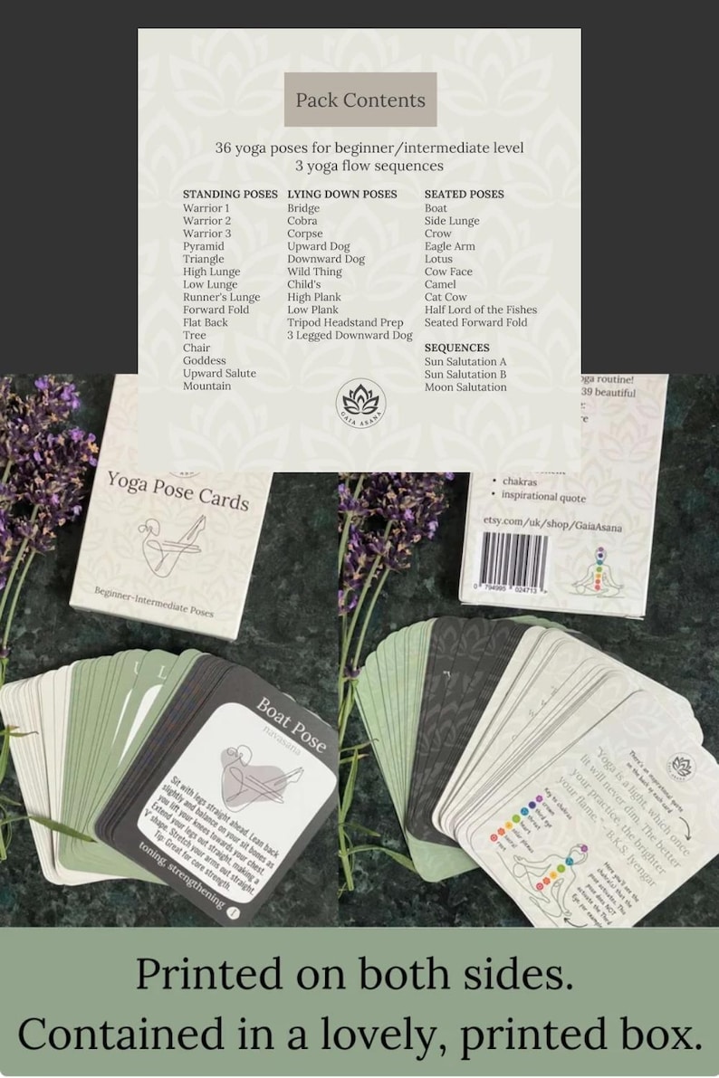 Yoga Pose Cards Digital Download Yoga Sequence Cards Hatha Yoga Card ...