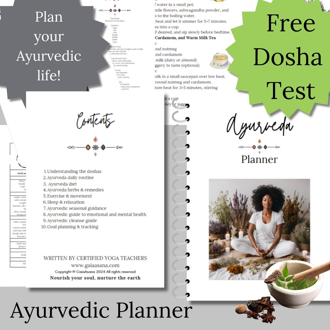 Ayurveda Planner Natural Medicine Digital Pdf Holistic Health Ebook ...