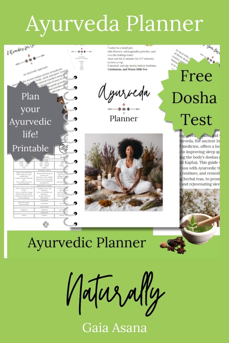 Ayurveda Planner Natural Medicine Digital Pdf Holistic Health Ebook ...