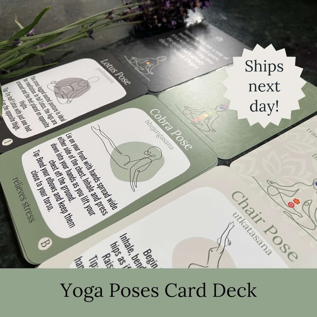 Yoga Cards Teacher Yoga Gift Yoga Poses Cards Yoga Sanskrit Names Asana ...