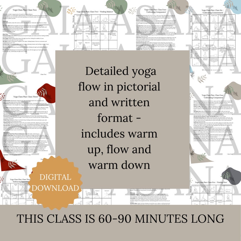 60 Minute Somatic Yoga Class Script Complete Yoga Package Digital Download Somatic Yoga Lesson ...