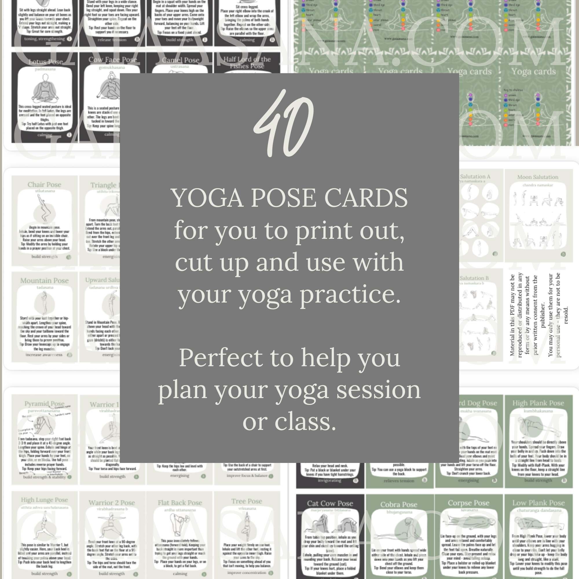 Yoga Pose Cards Digital Download Yoga Sequence Cards Hatha Yoga Card ...