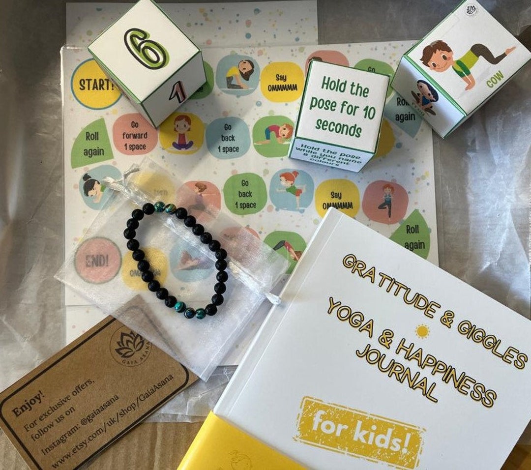 Kids Yoga Bundle Gift Gratitude Journal Kids Mala Bracelet Kids Yoga ...