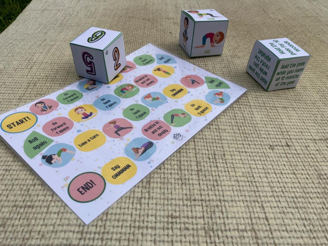 Yoga Game Kids Digital Yoga Game Yoga Dice Yoga Poses Kids Yoga ...