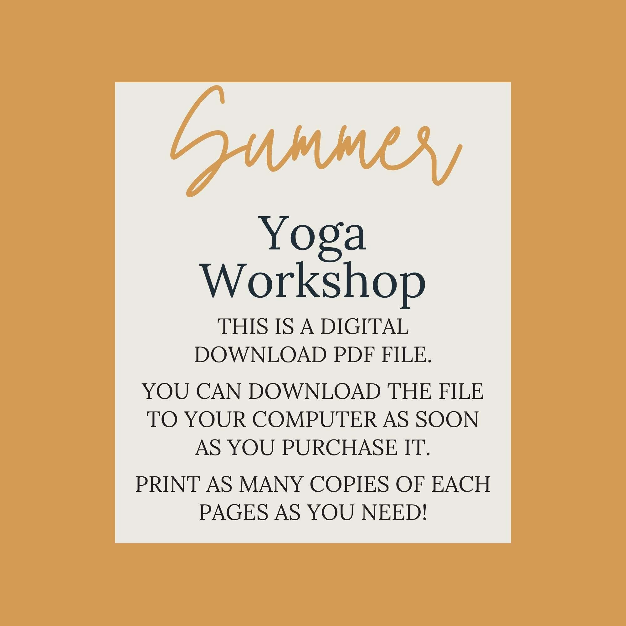 Summer Yoga Workshop Digital Download Yoga Sequence Cards Deck Yoga ...