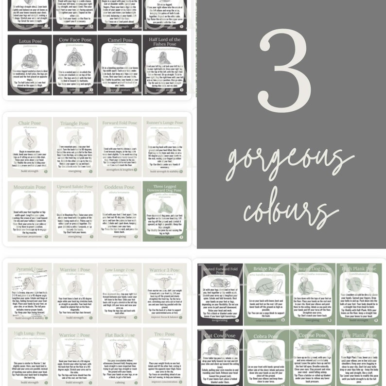 Yoga Pose Cards Digital Download Yoga Sequence Cards Hatha Yoga Card ...