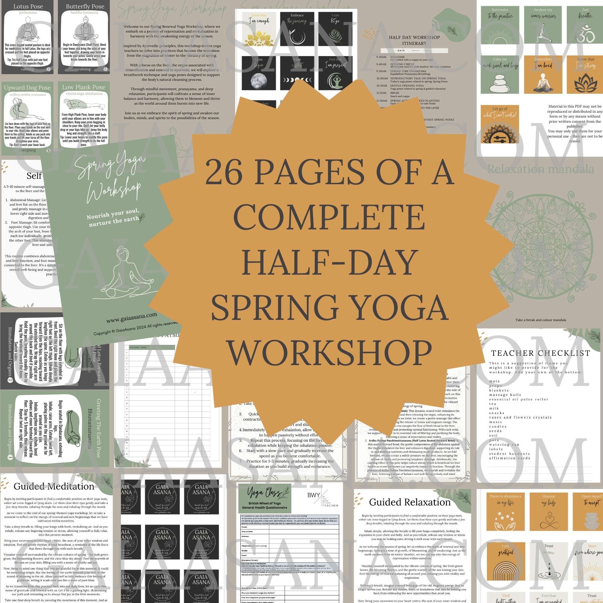 Spring Yoga Workshop Digital Download Yoga Sequence Cards Deck Yoga ...