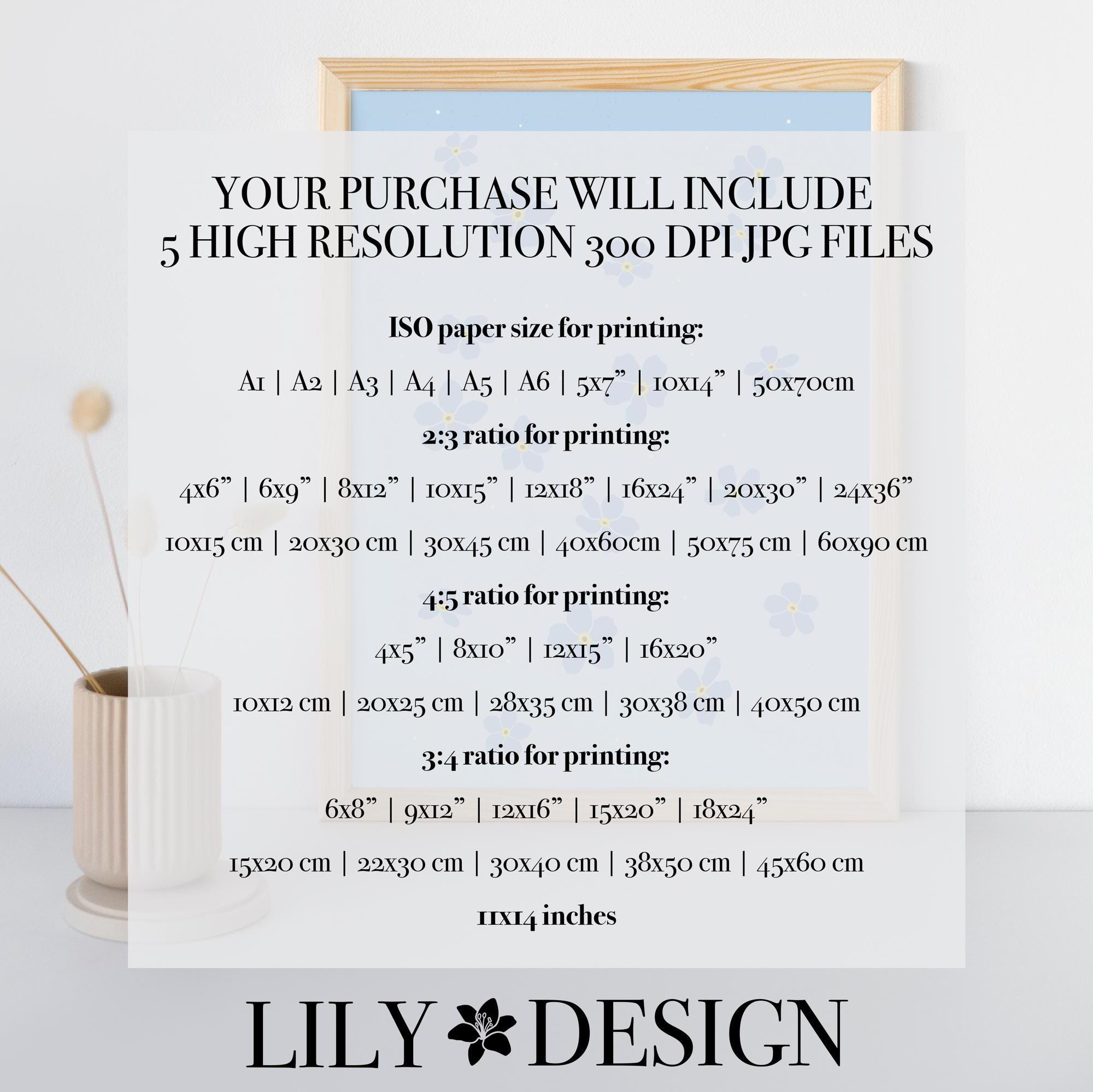 Pastel Blue Forget Me Not Printable Art Print, Flower Art Print, Flower ...