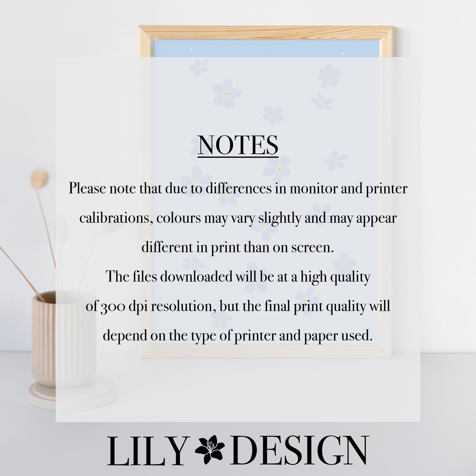 Pastel Blue Forget Me Not Printable Art Print, Flower Art Print, Flower ...