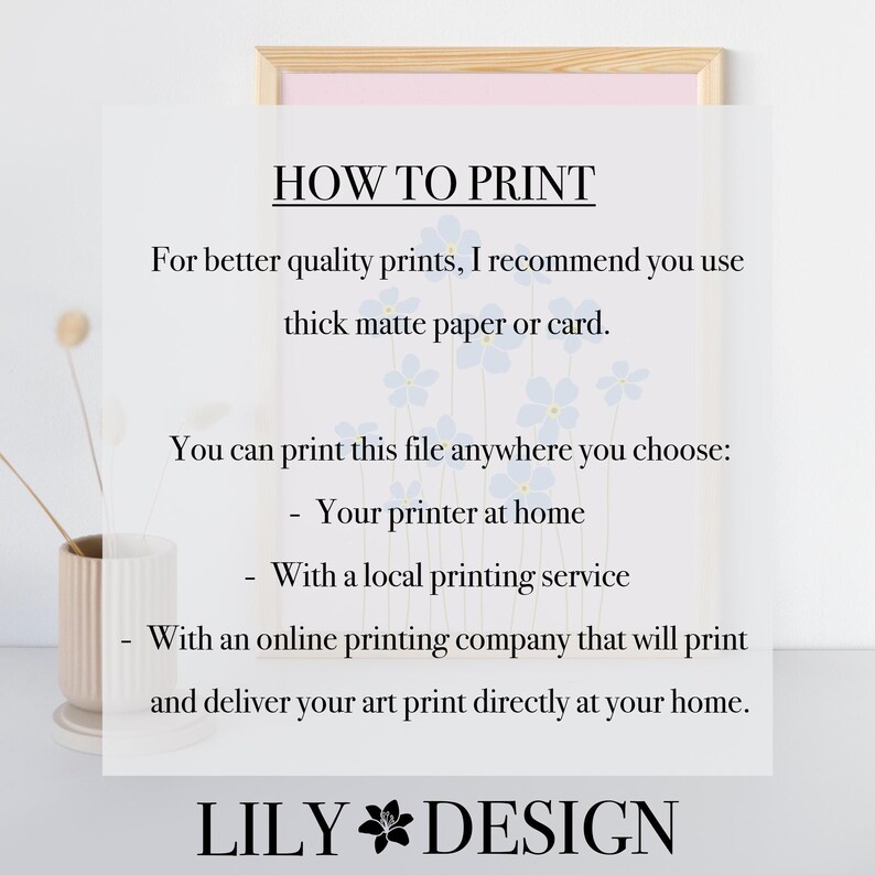 Pastel Pink Forget Me Not Printable Art Print, Flower Art Print, Flower ...