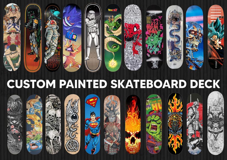 Custom Hand-painted Personalized Skateboard Deck Art Wall Art or ...