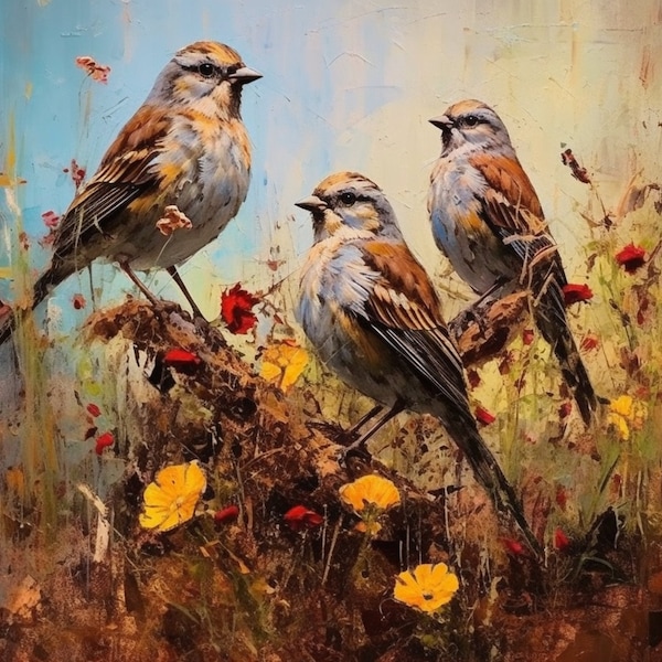 Paint by Number Birds on a Branch - Etsy