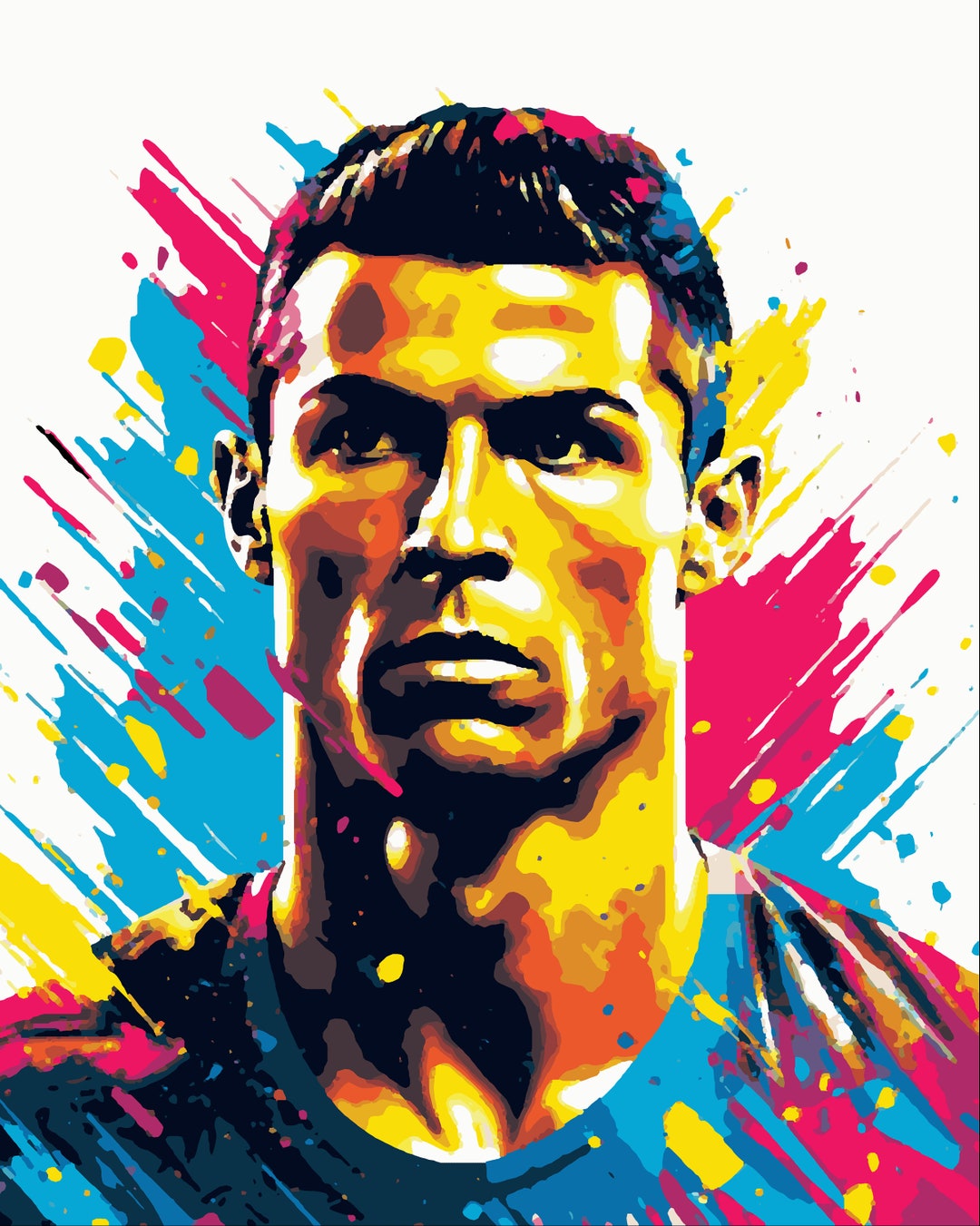 Canvas by Numbers Cristiano Ronaldo Easy Beginner Acrylic - Etsy