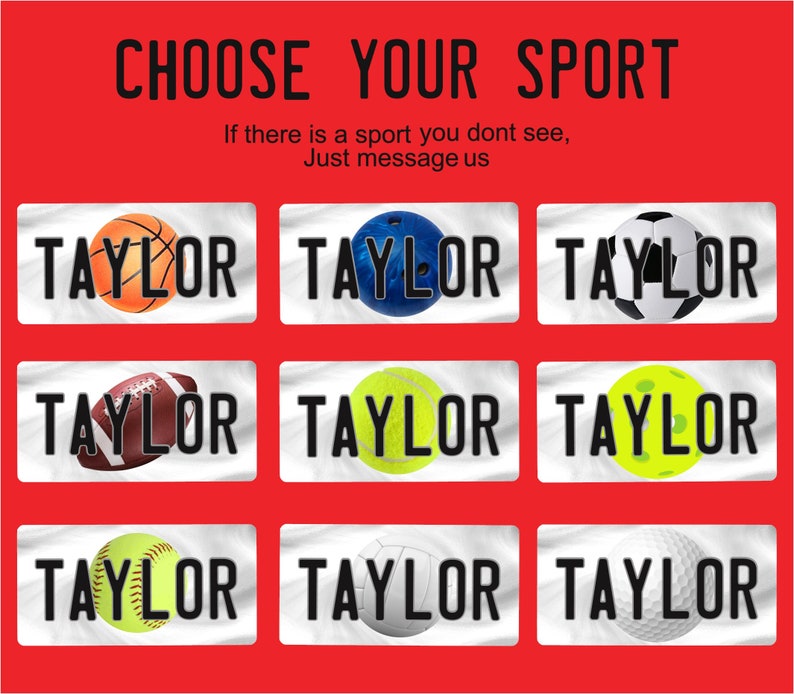 Custom Sports License Plate, Choose Your Sport Gift, Team Sport Gift ...
