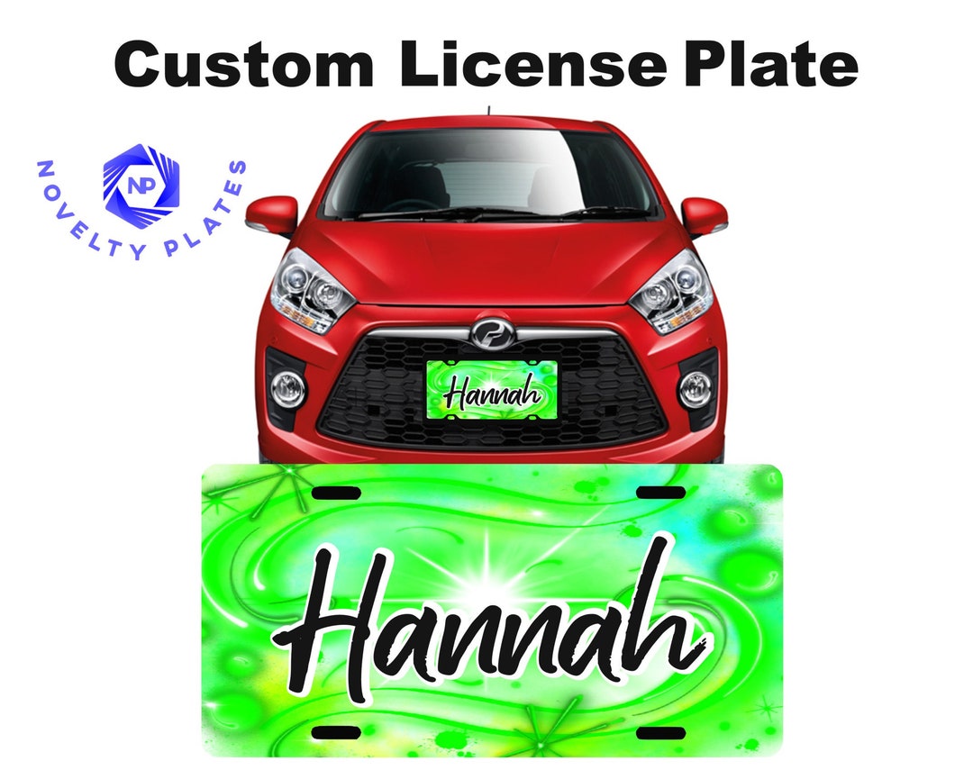 Custom Green Airbrush License Plate, Personalized License Plate, Vanity ...