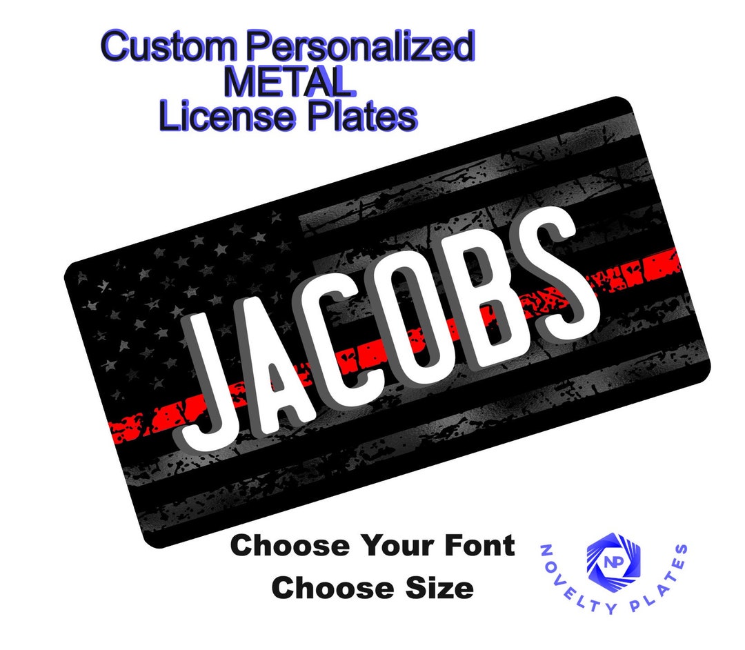 Custom Firefighter License Plate, Firefighter Novelty Plate, Fire ...