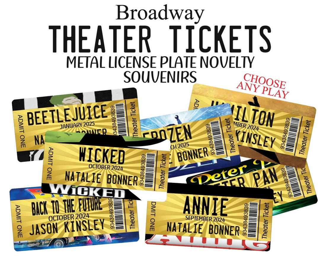 Theater Decoration Ticket, Custom Theater Gift, Personalized Broadway ...