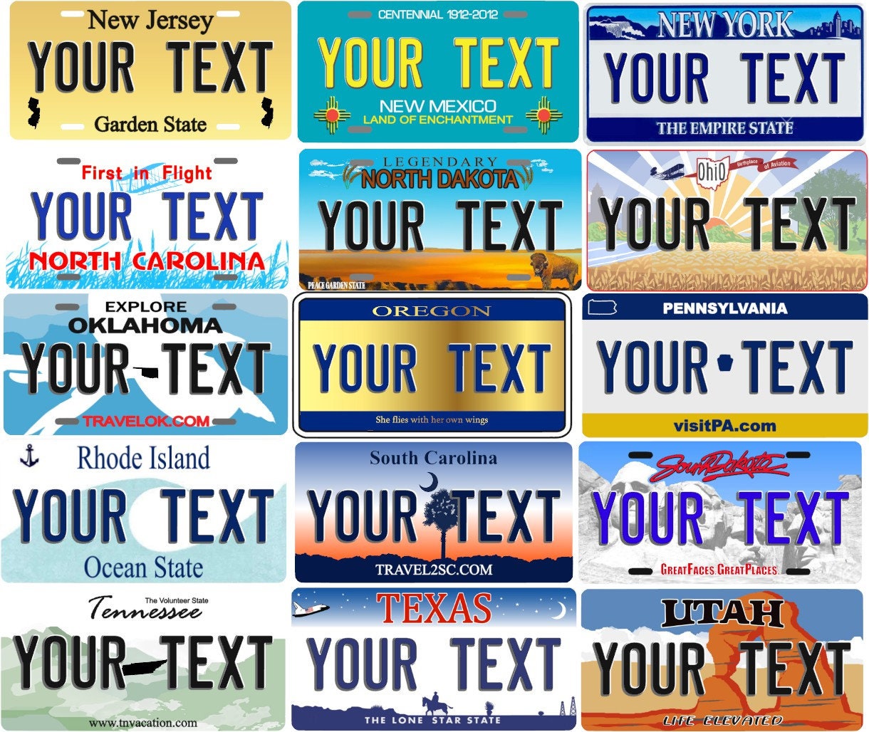 Custom Personalized License Plates, All 50 States, Choose Your Name and ...