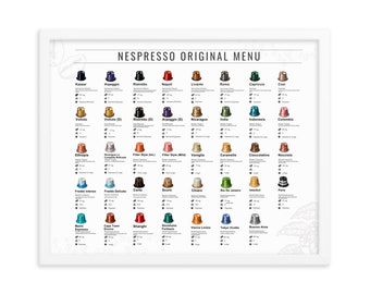 Nespresso Original Menu (digitial Download) - Nespresso Wall Art ...