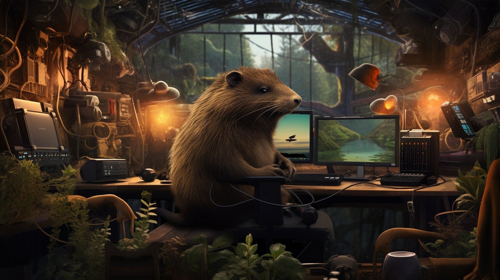 Capybara Digital Printable Wallpaper 16:9 - Etsy