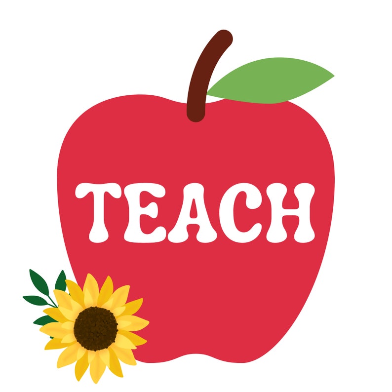 Teach SVG/PNG, Apple, Teaching, Teachers, Back to School - Etsy