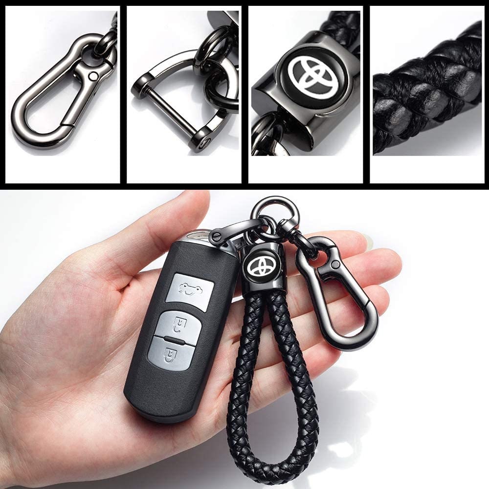 Genuine Toyota Leather Car Logo Keychain Toyota Keyring for - Etsy