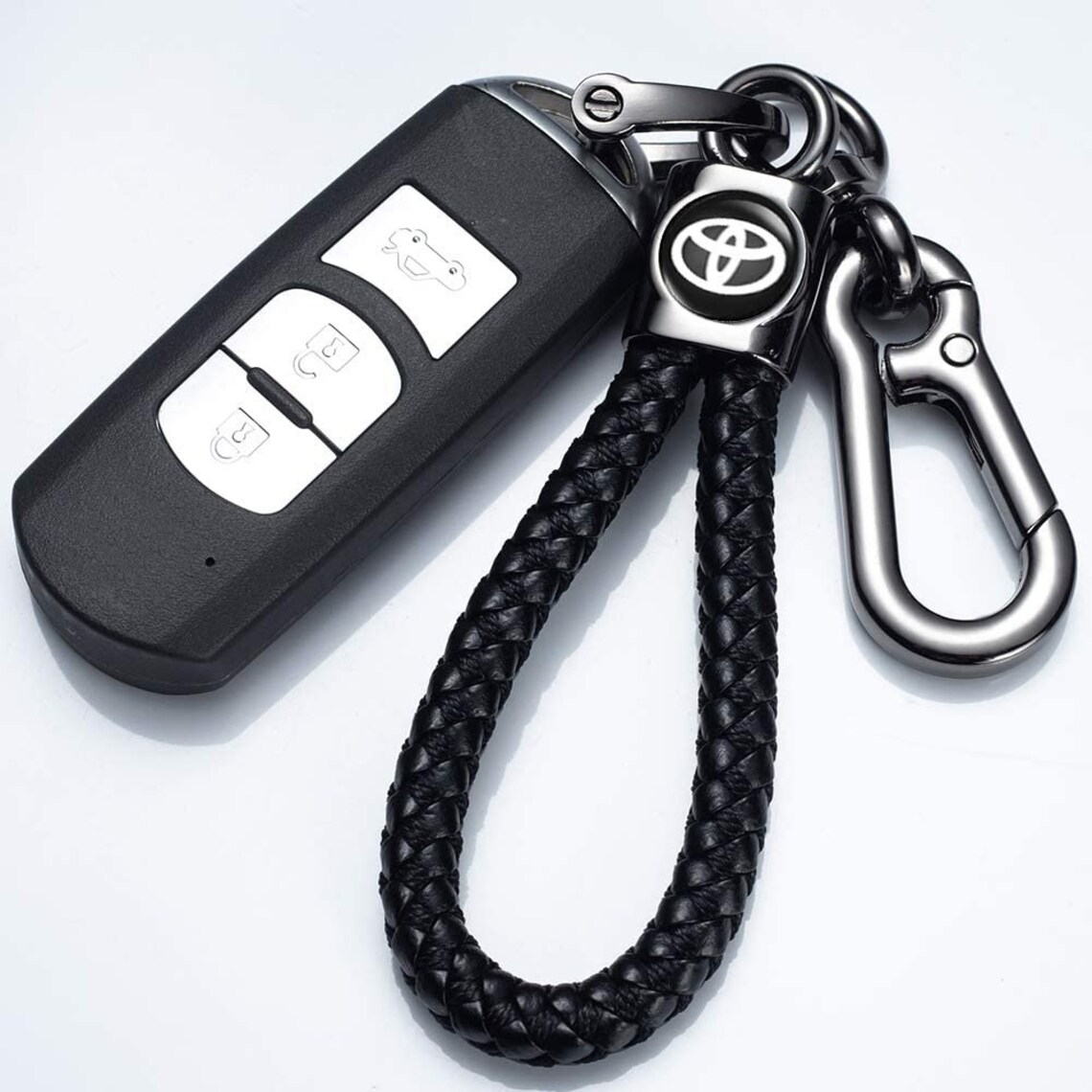 Genuine Toyota Leather Car Logo Keychain Toyota Keyring for - Etsy